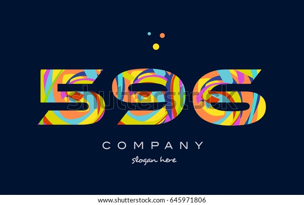 596 Number Digit Numeral Logo Colored: vector de stock (libre de ...