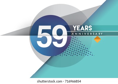 59th Years Anniversary Logo Vector Design Stock Vector (Royalty Free ...