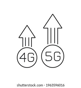5g 4g Connection Linear Icon High Stock Vector (Royalty Free ...