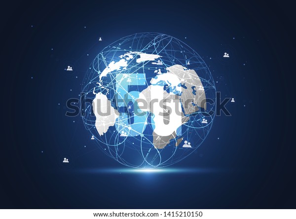 「5g Global Network Connection World Map」のベクター画像素材（ロイヤリティフリー） 1415210150