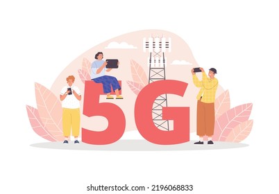 5g Internet Communication Wireless Technology Banner Stock Vector ...