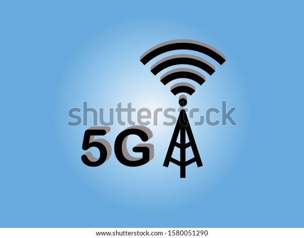 5g Internet Network Logo On Blue Stock Vector (Royalty Free) 1580051290 ...