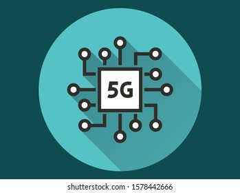 5g Network Icon Simple Illustration Long Stock Vector (Royalty Free ...