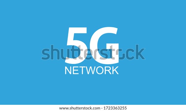 5g Network Logo On Blue Background Stock Vector (Royalty Free ...