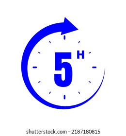 5hours Icon Symbol Blue Time Oclock Stock Vector (Royalty Free ...