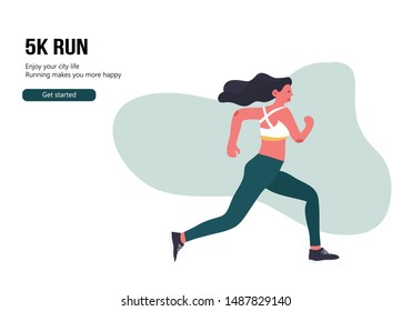 5k Run Marathon Race Concept Illustration Stock Vector (Royalty Free ...