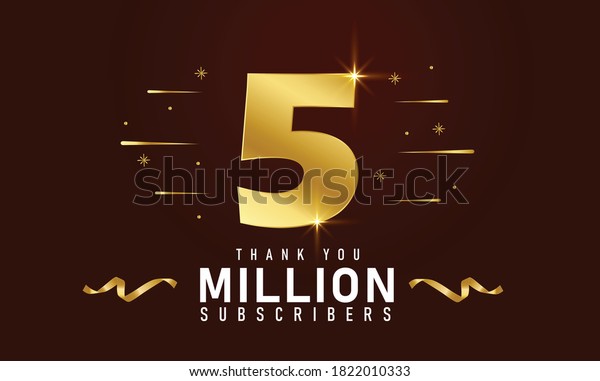5m Subscribers Celebration Background Design 5million Stock Vector ...