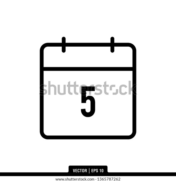 5th Calendar Icon Vector Illustration Logo Stock Vector (Royalty Free ...