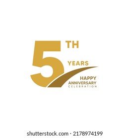 5th Year Anniversary Design Template Vector Stock Vector (Royalty Free ...