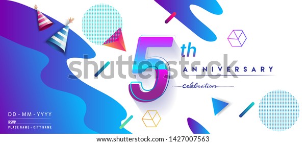 5th Years Anniversary Logo Vector Design Stock Vector (Royalty Free ...
