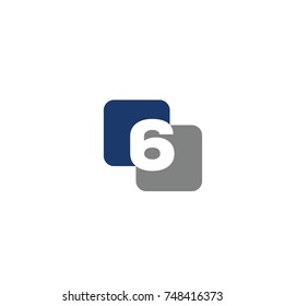 6 Alphabet Number Linked Logo Flat Stock Vector (Royalty Free ...