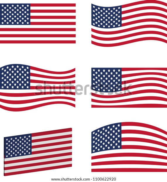 6 American Flag Designs Vector with Stock Vector (Royalty Free ...
