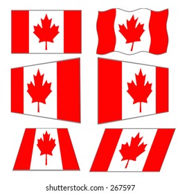 6 Canadian Flag Designs Vector Stock Vector (Royalty Free) 267597 ...