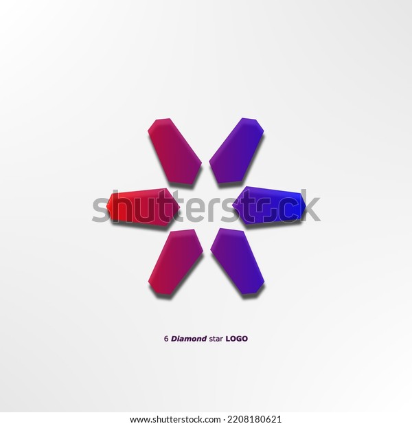 6 Colorfull Diamond Star Logo Design Stock Vector (Royalty Free ...