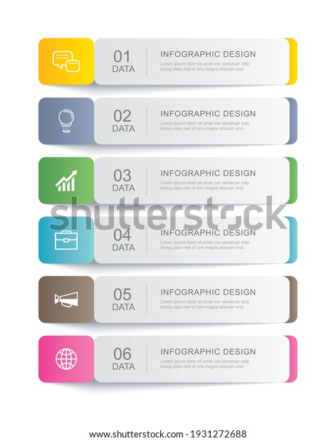 6 Data Infographics Tab Paper Thin Stock Vector (Royalty Free ...