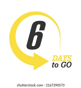 6 Days Go Stylized Countdown Icon Stock Vector (Royalty Free ...