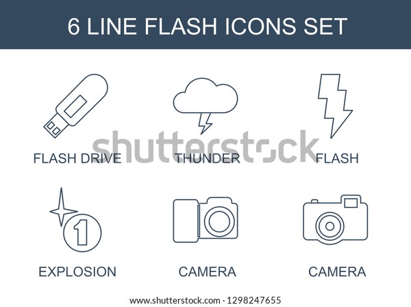 6 Flash Icons Trendy Flash Icons Stock Vector (Royalty Free) 1298247655 ...