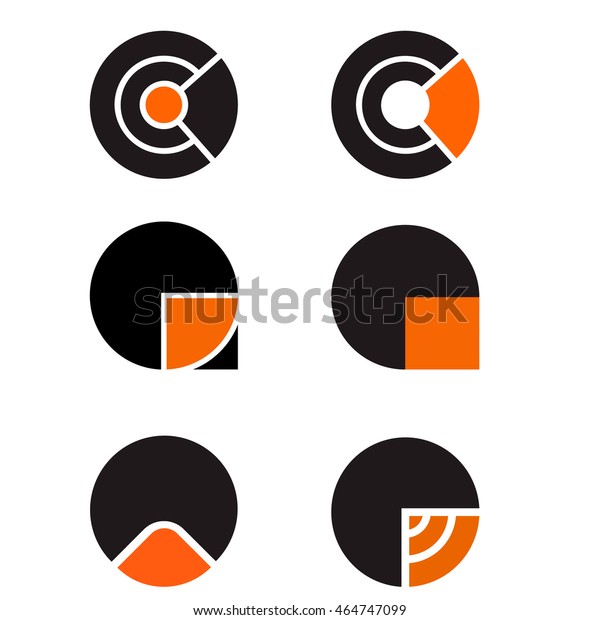 6 Geometric Round Abstract Logos Stock Vector (Royalty Free) 464747099 ...