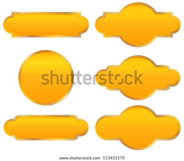 6 Golden Plates Plaques Stock Vector (Royalty Free) 153431570 ...