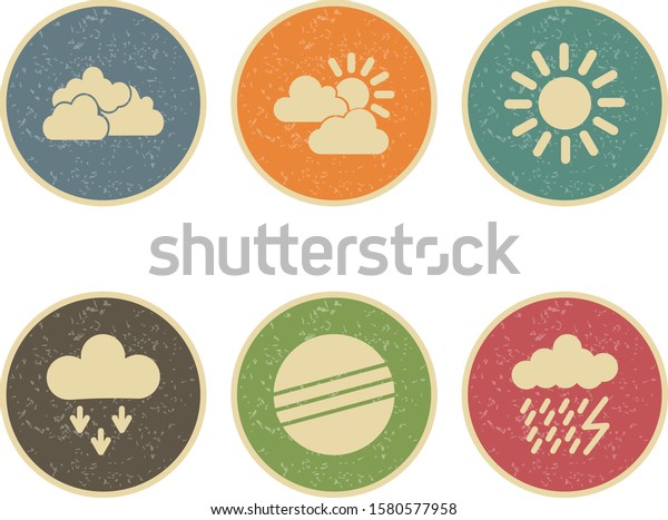 6 Icon Set Weather Personal Commercial Stock Vector (Royalty Free ...