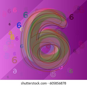 6 Number Art Texture: เวกเตอร์สต็อก (ปลอดค่าลิขสิทธิ์) 605856878 ...