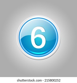 6 Number Circular Vector Blue Web Stock Vector (Royalty Free) 215800252 ...