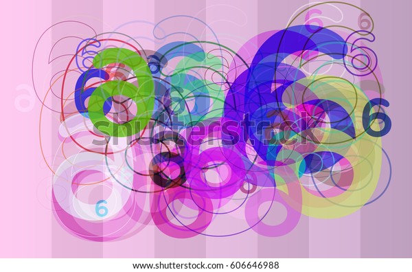 6 Number Design Art Stock Vector (Royalty Free) 606646988 | Shutterstock