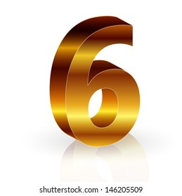 Golden Number 6 Typographic Vector Element Stock Vector (Royalty Free ...