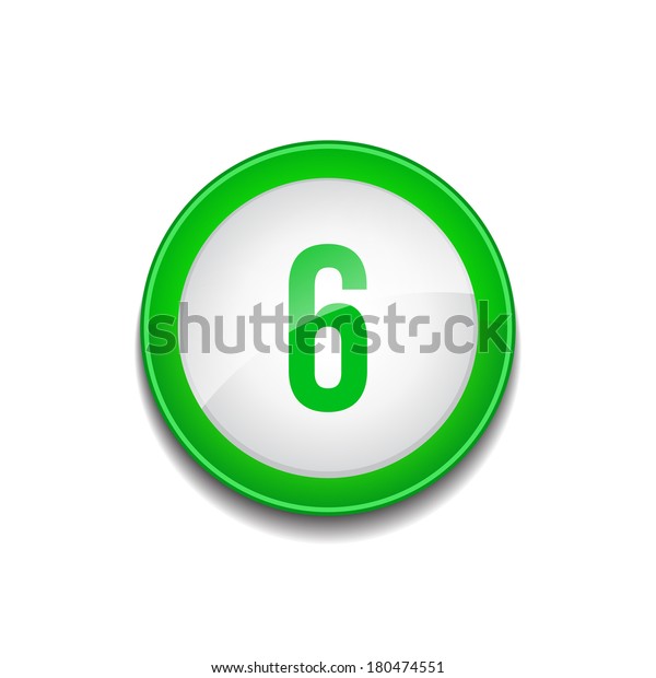 6 Number Sign Circular Green Vector Stock Vector (Royalty Free) 180474551