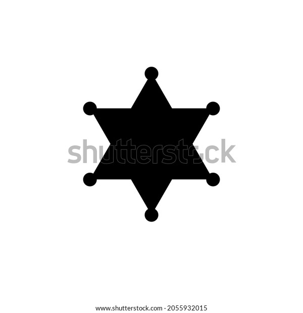6 Point Star Badge Silhouette Icon Stock Vector (Royalty Free ...
