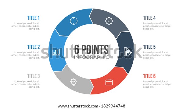 6 Points Circle Infographic Element Vector Stock Vector (Royalty Free ...