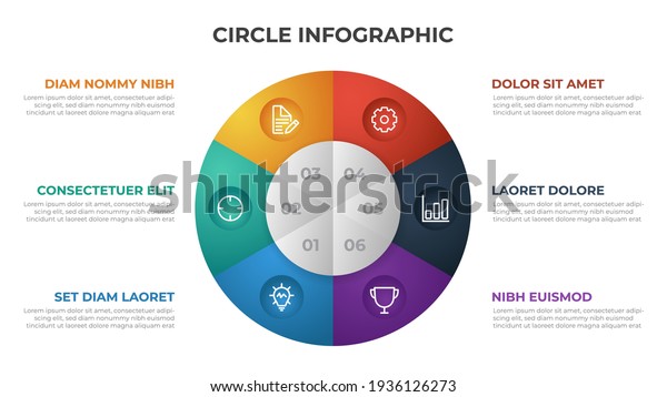 6 Points Infographic Template Circle Layout Stock Vector (Royalty Free ...