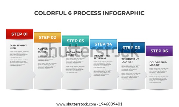 6 Points Process Diagram Ascending Block Stock Vector (Royalty Free ...
