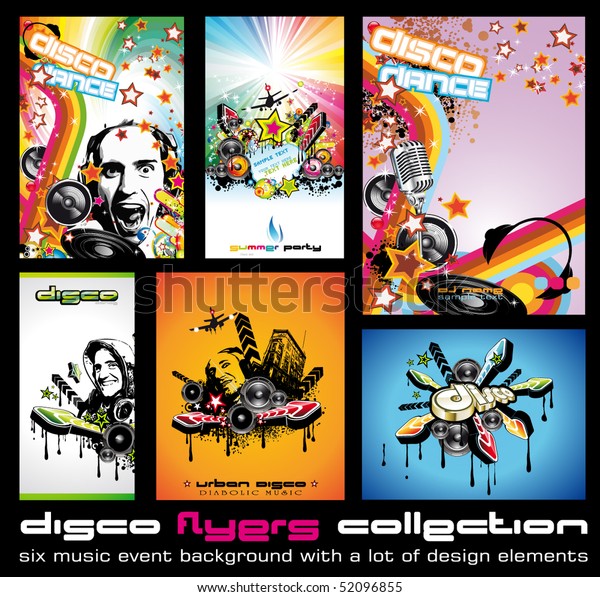6 Quality Colorful Background Discoteque Event Stock Vector (Royalty ...