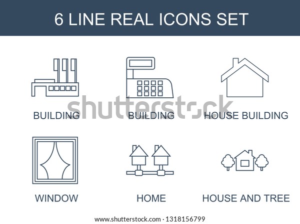 6 Real Icons Trendy Real Icons Stock Vector (Royalty Free) 1318156799 ...