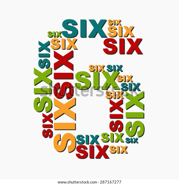6 Six Digit Number Consisting Words Stock Vector (Royalty Free) 287167277
