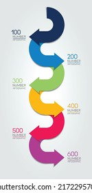 6 Step Arrow Diagram Scheme Infographic Stock Vector (Royalty Free ...