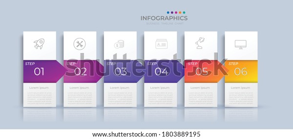 6 Step Partition Color Gradient Chart Stock Vector (Royalty Free ...