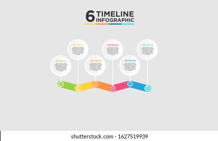 6 Step Timeline Infographic Element Business Stock Vector (Royalty Free ...