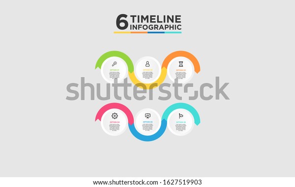6 Step Timeline Infographic Element Business Stock Vector (Royalty Free ...