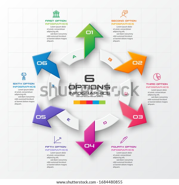 6 Steps Arrow Infographic Elementbusiness Conceptvector Stock Vector ...