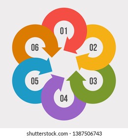 7 Steps Circle Chart Circle Infographic: vector de stock (libre de ...