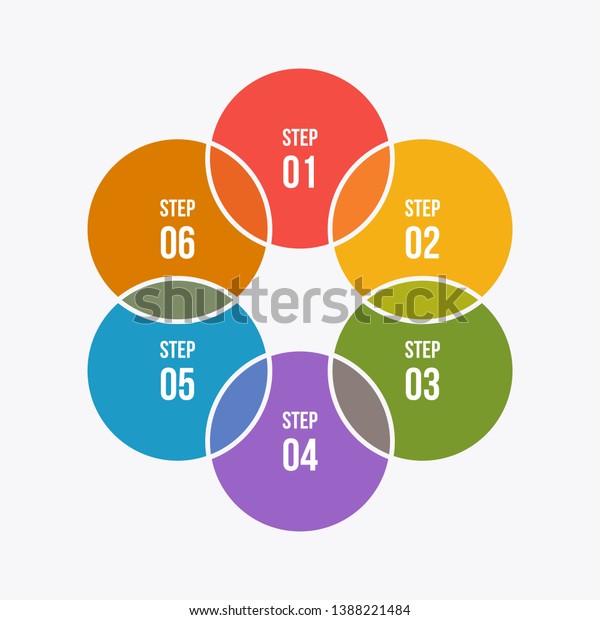 6 Steps Circle Chart Circle Infographic: เวกเตอร์สต็อก (ปลอดค่า ...