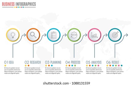 6 Steps Infographic Design Template Diagram Stock Vector (Royalty Free ...