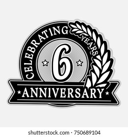 6 Years Anniversary Logo Template Vector Stock Vector (Royalty Free ...