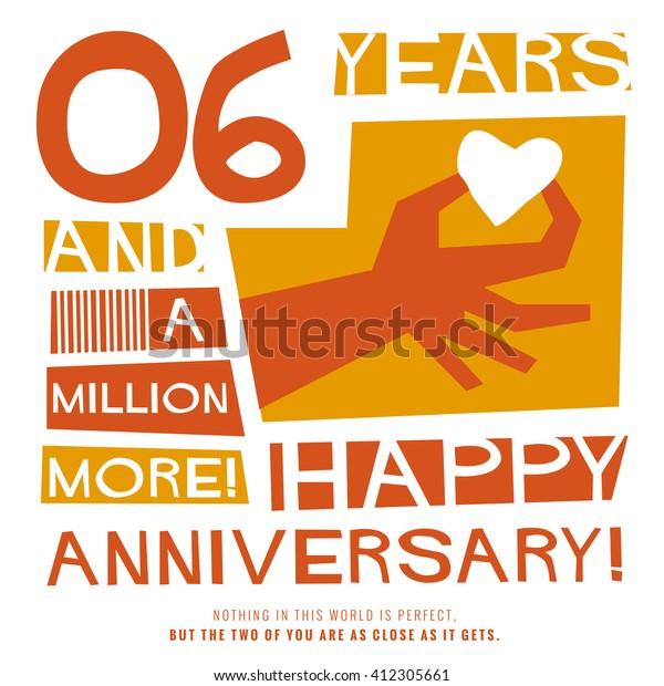 6 Years Happy Anniversary Vector Illustration Stock Vector (Royalty ...