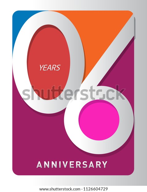 6 Years Old Celebrating Modern Logo Stock Vector (Royalty Free ...