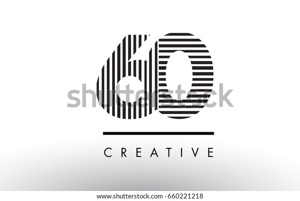 60 Black White Number Logo Design Stock Vector (Royalty Free) 660221218 ...