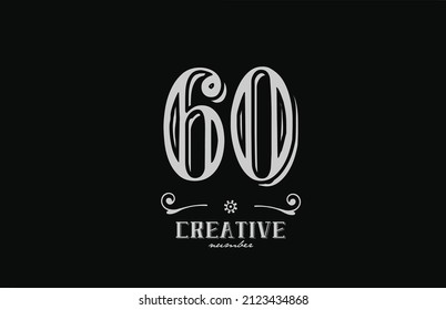 60 Number Logo Icon Black White Stock Vector (Royalty Free) 2123434868 ...
