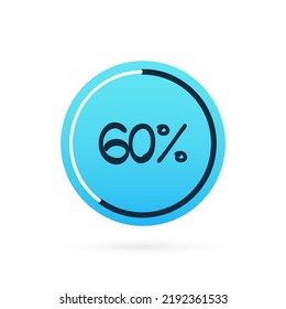 60 Percent Chart Vector Percentage Infographic Stock Vector (Royalty ...